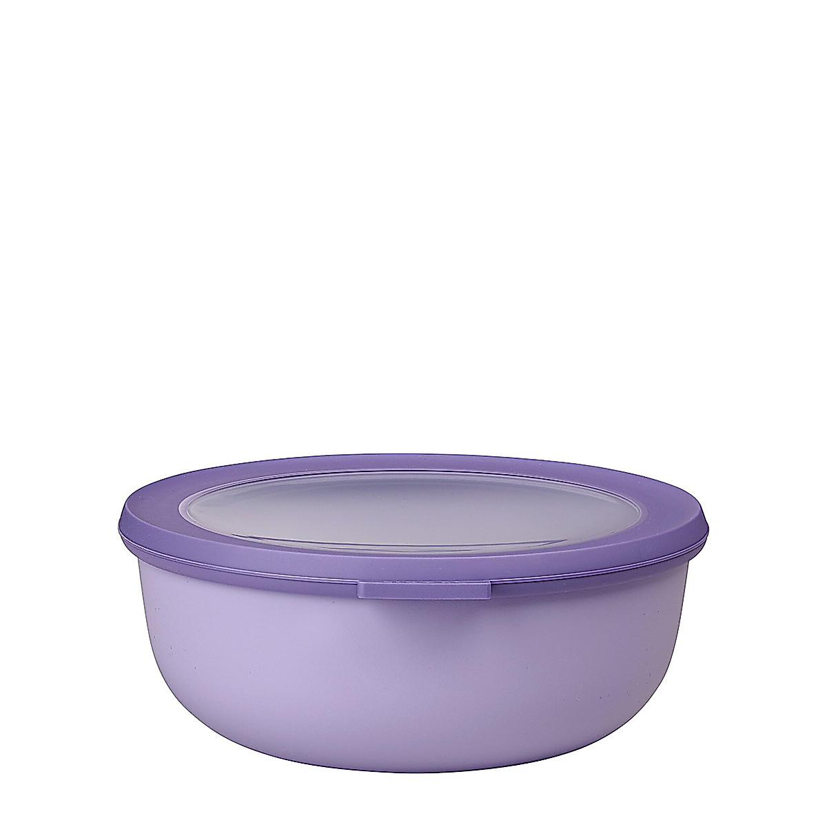 Mepal Cirqula 42oz/1,250ml Multi Food Storage & Serving Shallow Bowls with Transparent Lids | Perfect for Food Prep | Microwave & Dishwasher Safe | Nordic Lilac | Made in Holland