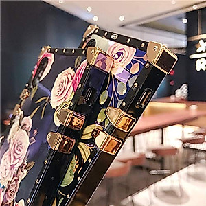 Babemall for iPhone 11 Pro Max 6.5" inch Case, Elegant Romantic Blu -Ray Flower Square [Scratch Resist] Protective Corner Back Cover Case (Flower2)