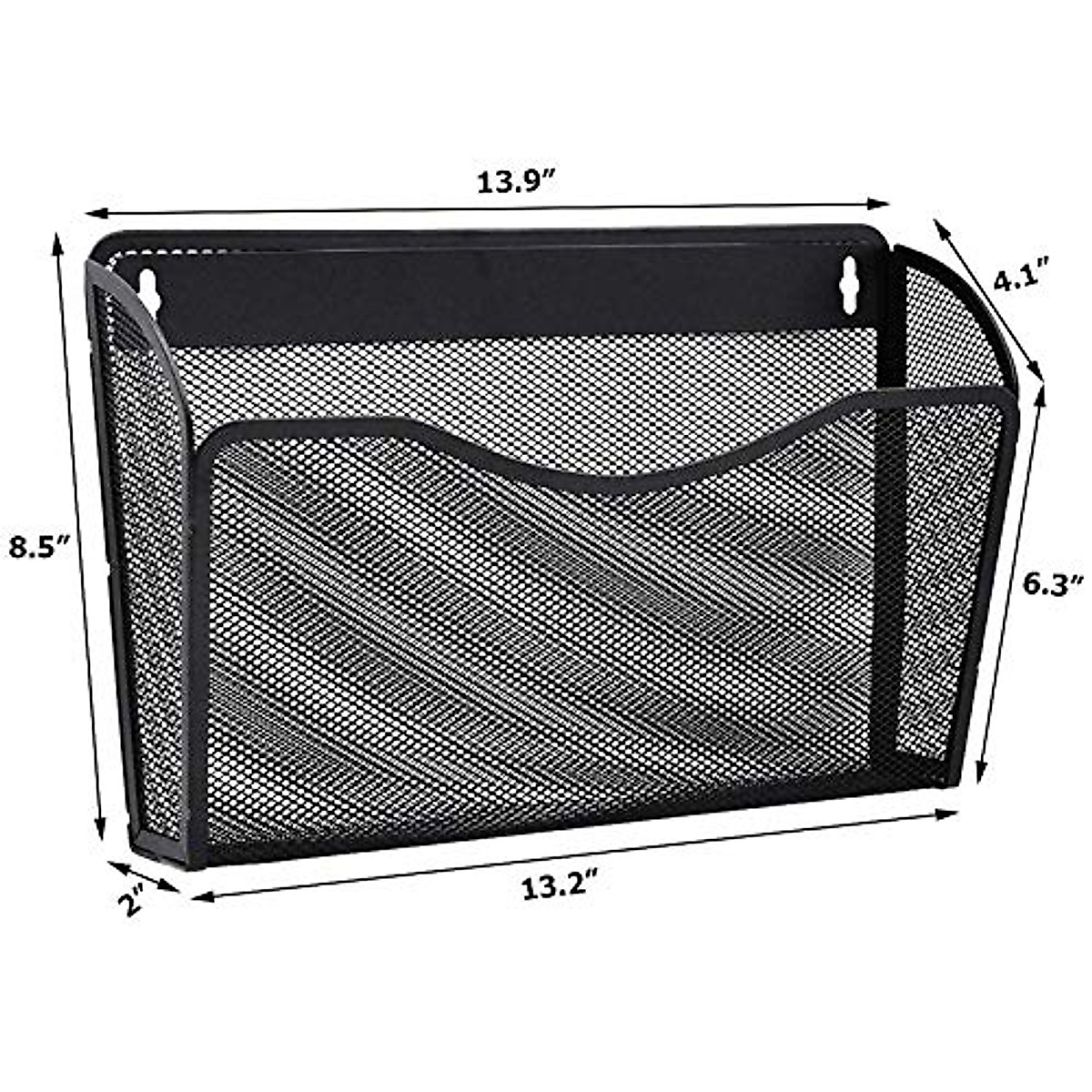 EASEPRES Mesh 3 Pockets File Organizer Hanging File Organizer Vertical Wall File Organizer Holder Rack