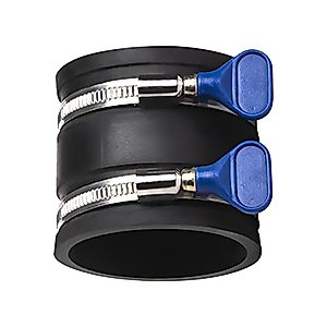 POWERTEC 70337 2-1/2" Dust Control Flex Cuff with Adjustable Key Hose Clamps, Hose Connector Rubber Cuff Coupler for Woodworking Dust Collection Fittings, Dust Collector Accessories & Machinery, 1pk