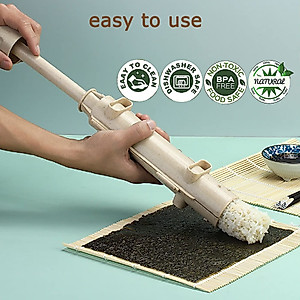 Wtpncil Sushi Roller, Sushi Bazooka, Sushi Maker, Sushi Making Kit, Bamboo Sushi Rolling Mat For Beginners