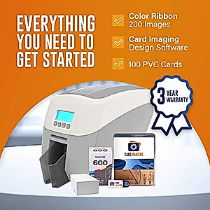 Magicard 600 Dual Sided ID Card Printer & Supplies Bundle (3652-5021)