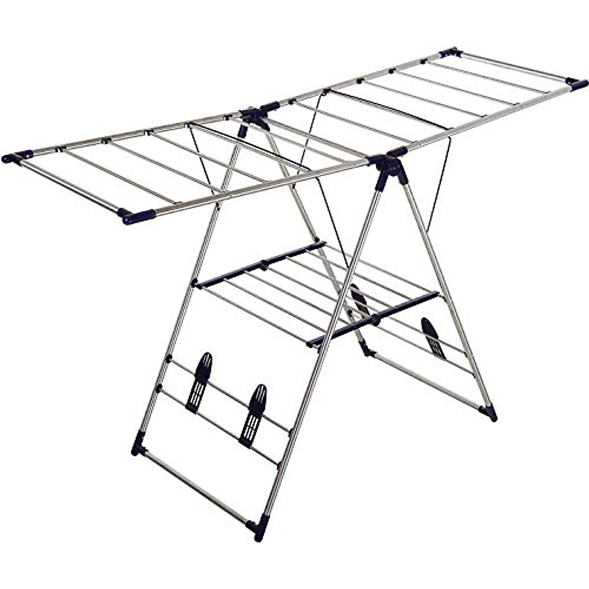 CUISINE TALENT EZHOME Large Foldaway Laundry Rack, Heavy Duty, Collapsible, Space-Saving Storage, Stainless Steel, Indoor/Outdoor