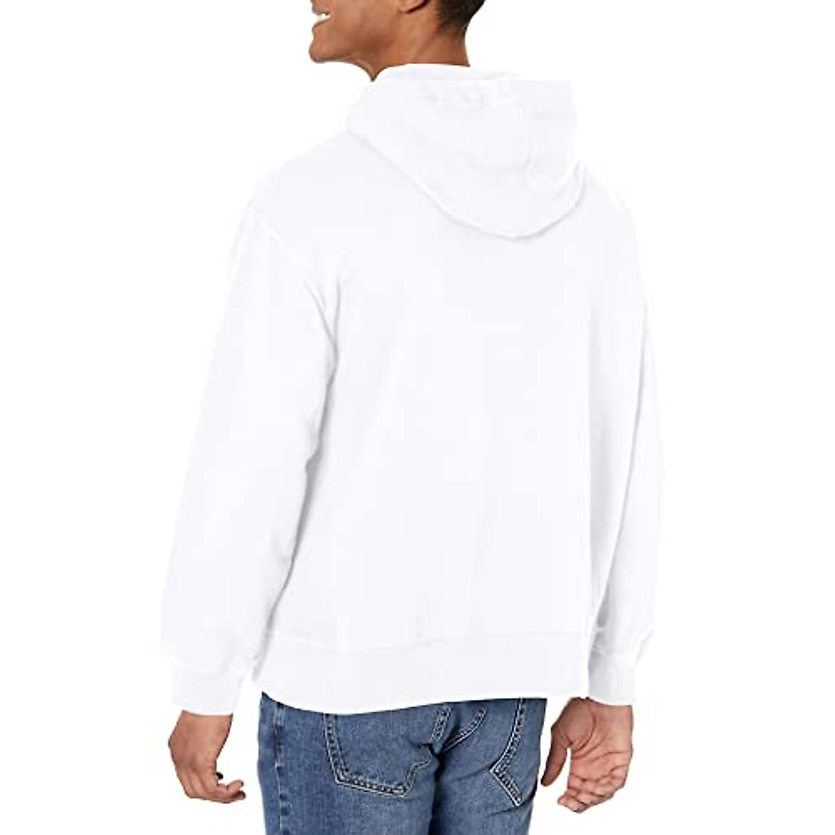 Calvin Klein Men's Relaxed Fit Archive Logo Fleece Full Zip Hoodie, Brilliant White, Large