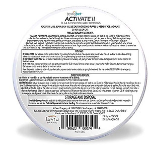 TevraPet Activate II Flea and Tick Collar for Dogs, 12 Months Prevention, 2 Count, One Size Fits All