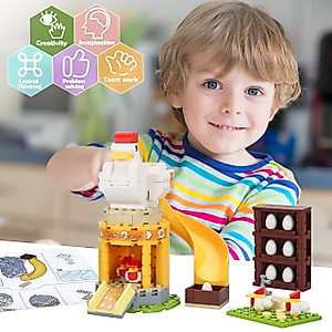 intWiWdela Chicken Coop Building Blocks Toys Hen-House Farm Animal Toys for Kids, 257 Pieces Farm House with Hen Chick Egg Farm Life Education Toys Gift for Girls Boys Aged 6+