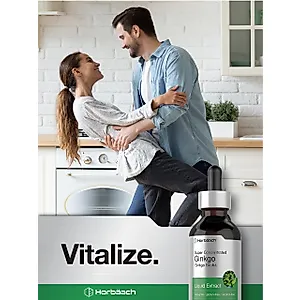 Horbäach Ginkgo Biloba Extract Liquid | 2 fl oz | Alcohol Free Leaf Extract Supplement | Vegetarian, Non-GMO, Gluten Free