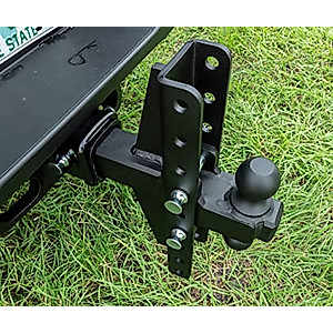 BulletProof Hitches 2.5" Adjustable Extreme Duty (36,000lb Rating) Offset 4" & 6" Drop/Rise Trailer Hitch with 2" and 2 5/16" Dual Ball (Black Textured Powder Coat, Solid Steel)