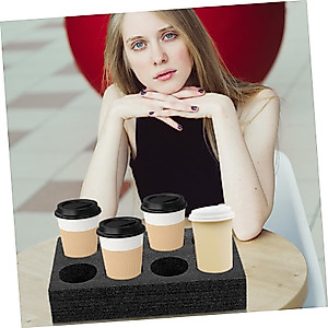 5pcs Milk Tea Cup Holder Disposable Takeout Cup Carrier Coffee Cup Tray Cup Holder Insert Take Out Coffee Cup Holder Water Bottle Carrier Door Holder Hot Stacker Epe re-usable