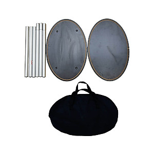 BannerBuzz, Fabric Pop Up Oval Booth, Graphic with Hardware, 240 GSM, Tension Fabric, 32 mm Tube Diameter, 1440 DPI Dye-Sublimation Printing, Ideal for Trade Show, Exhibition (58.3” W X 39” H)