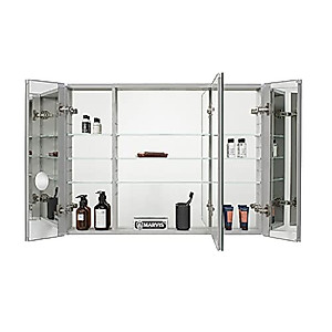 AQUADOM Royale 48in x 30in x 5in 3 Doors, Medicine Cabinet Integrated 3X Magnifying Mirror