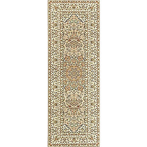 My Magic Carpet Washable Rug - Non-Slip, Stain Resistant, Waterproof, Foldable - 1 Piece Accent Living Room & Bedroom Area Rug - Pet & Kid Friendly (Kenya Beige, 2.5X7 ft)