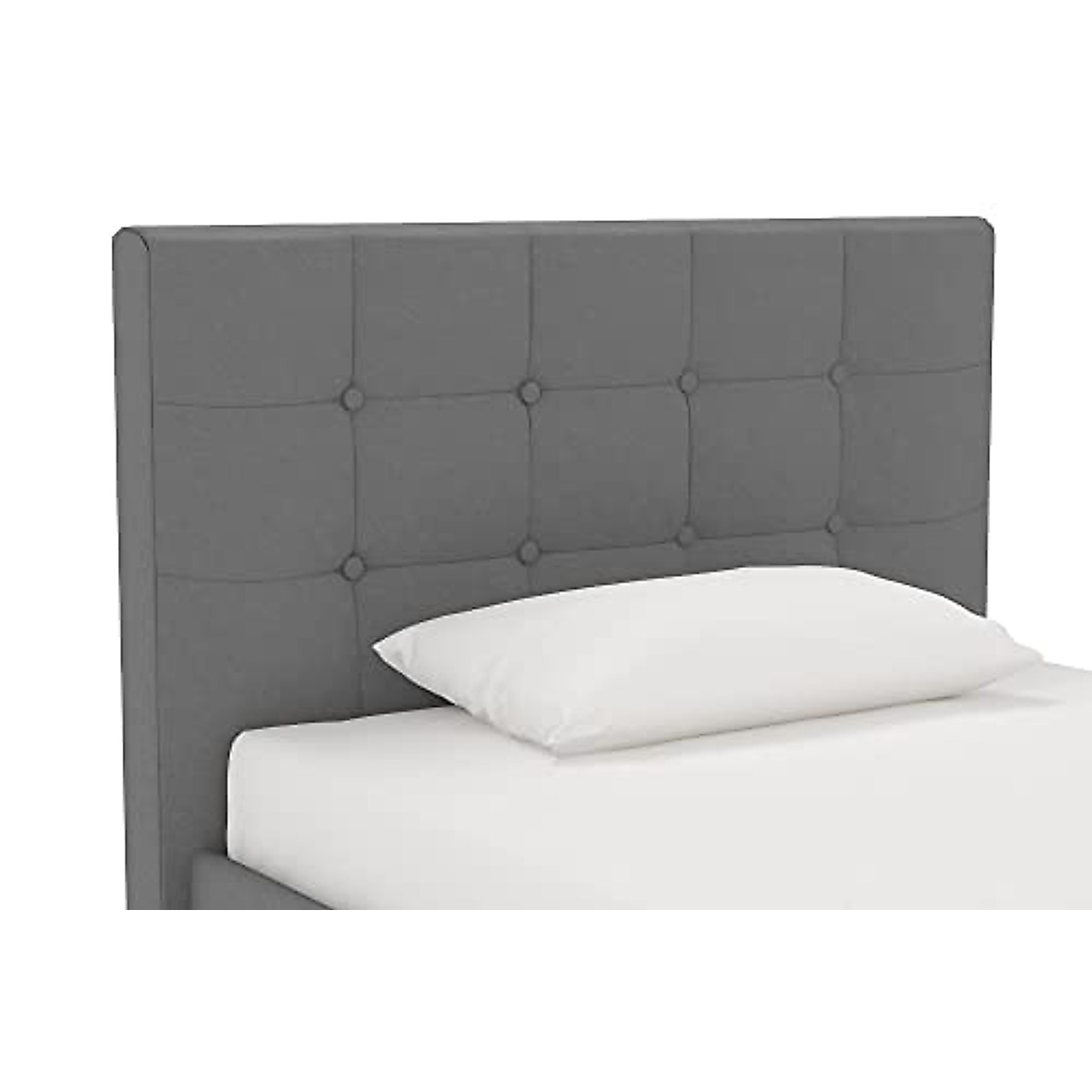 DHP Rose Upholstered Platform Bed with Button Tufted Headboard and Footboard, No Box Spring Needed, Twin, Gray Linen