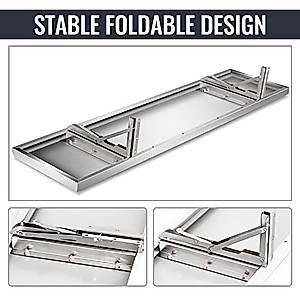 Hasopy Concession Shelf, Stainless Steel 72L x 12W Drop Down Folding Serving Food Shelf Stand Serving for Concession Window