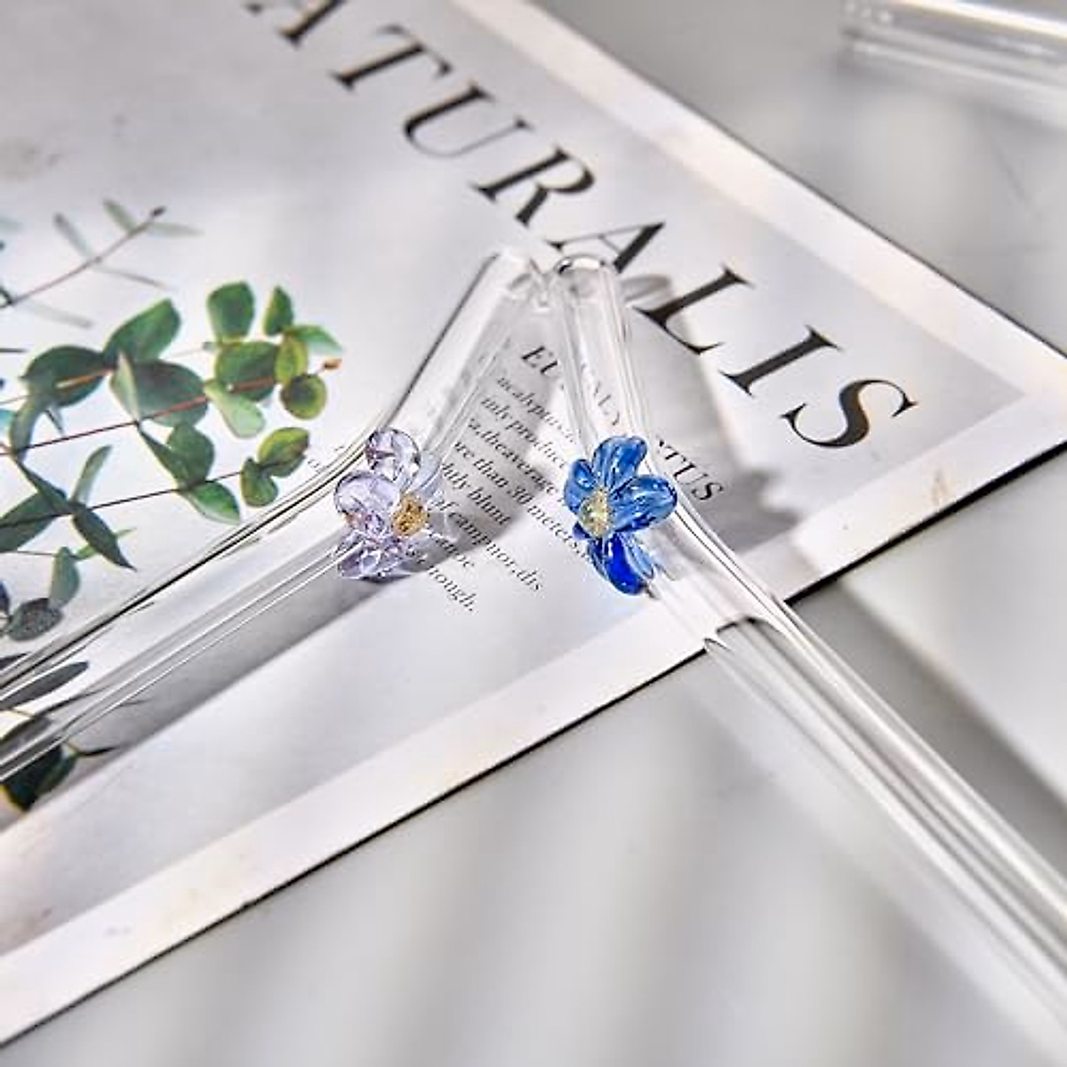 Reusable Glass Straws | 8.2'' X 8mm with Cleaning Brush | Perfect for Smoothies, Milkshakes, Juices ,Teas and Other Cold/Hot Beverages