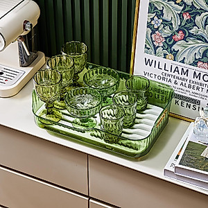 UIFER Dish Drying Rack, Dish Drainers for Kitchen Counter, Small Dish Drying Rack with Drainboard and Utensil Holder, Compact Dish Drying Rack Easy to Use (Green, Countertop)