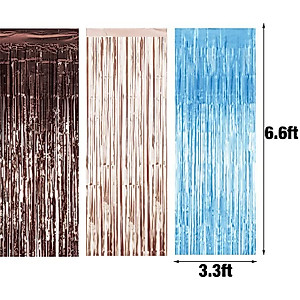 Teddy Bear Theme Baby Shower Decorations Teddy Bear Theme Birthday Party Decorations Teddy Bear Party Backdrop Blue Tan Brown Foil Curtains