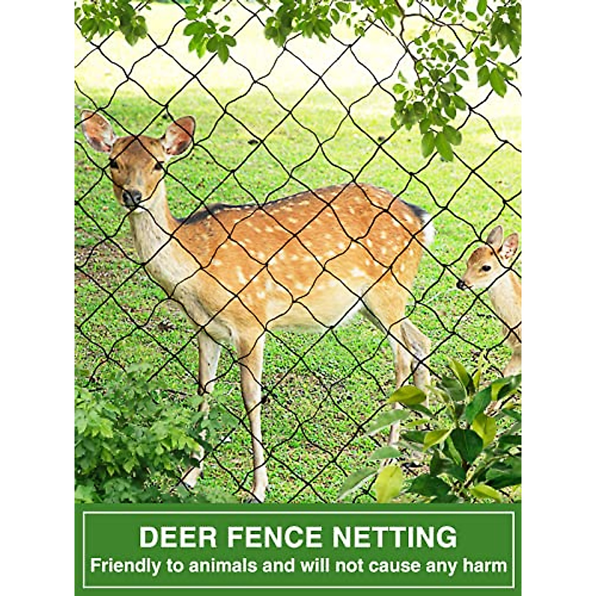 25 x 50 Ft Bird Netting with 2.4 in Square Mesh, Reusable Garden Netting for Chicken Coop, Nylon Poultry Net Deer Fence Netting for Protecting Vegetables Fruit Tree from Birds Squirrel