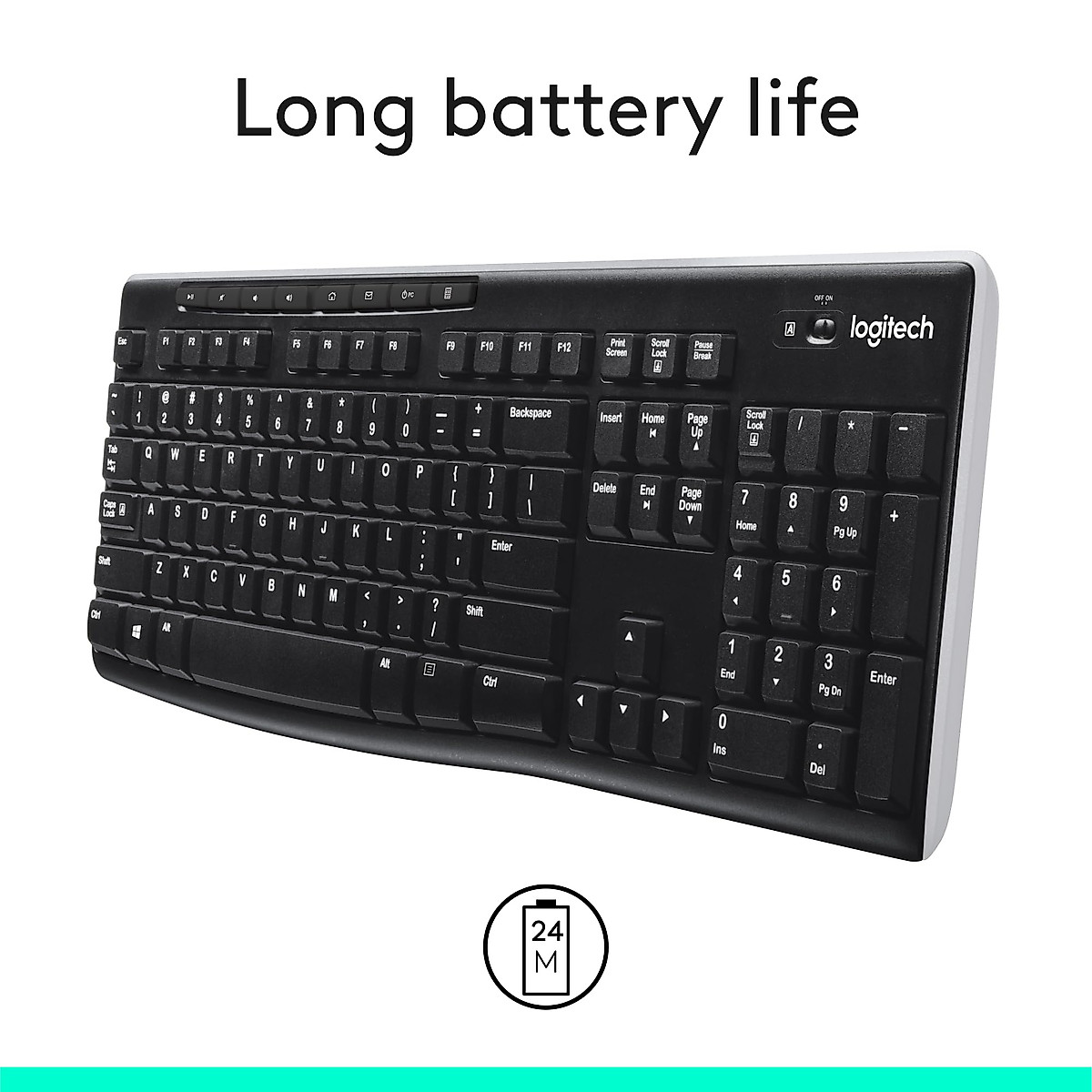 Logitech MK710 Wireless Keyboard and Mouse Combo — Includes Keyboard and Mouse, Stylish Design, Built-In LCD Status Dashboard, Long Battery Life