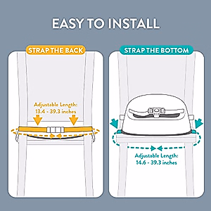 Prince Lionheart Squish Booster Seat, Gray, 3-Point Harness Dual-Strap System, Easy to Wipe Clean, Lightweight