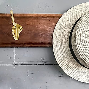 Design House 181941 Double Hat and Coat Hook 3", 5-Pack, Polished Brass