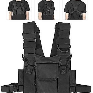 Croogo Universal Hands Free Radio Front Pack Pouch Hiphop Bag Chest Rig Vest Bag Harness Bag Two Way Radio Walkie Talkie Vest