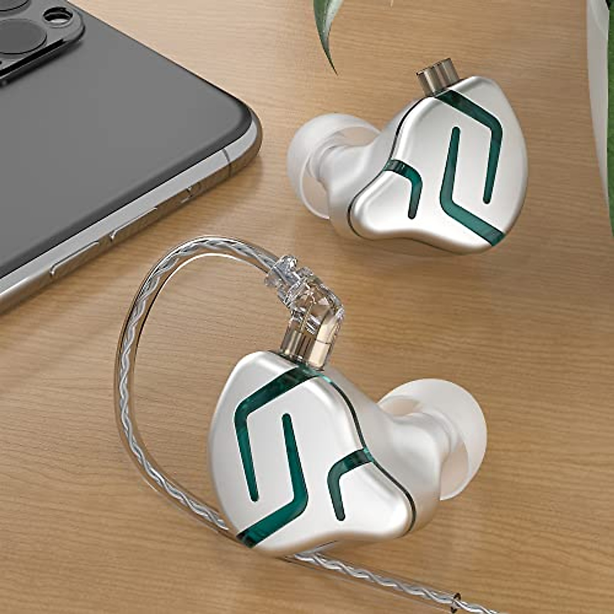KZ ZES electrostatic Dynamic Hybrid Technology 3.5 mm Earphones Wired Earphones with Microphone IEM bass Earbuds in Ear Headset zes kz IEM (with mic)