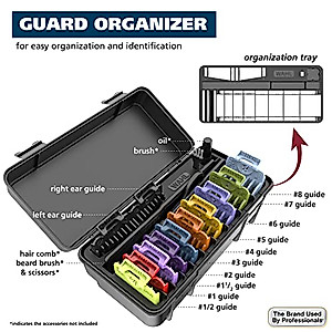 Wahl Clipper Genuine Attachment Guard Organization Kit with Color Pro Colored Hair Clipper Guide Combs, 14 Piece Premium Storage Kit for Wahl Hair Clippers, Multicolor - 3291-100