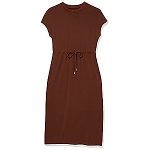 Amazon Aware Women's Modal Dropped Shoulder Midi Dress (Available in Plus Size), Deep Brown, 3X
