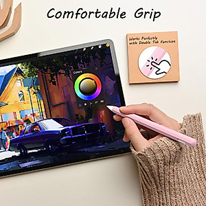 KELIFANG Silicone Case for Apple Pencil Pro 2024 & Apple Pencil 2nd Generation, Cute Pink Protective Skin Sleeve Cover Holder Grip and Tip Cap Accessories Compatible with iPad Pro 11 12.9 13 Inch