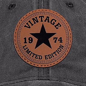 50th Birthday Gifts for Men Women Vintage 1974 Limited Edition Hat Baseball Cap Black