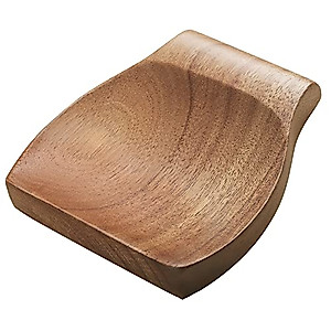 Wooden Spoon Rest For Kitchen Counter, 4.7×4.5 Inch, Natural Acacia Wood Spoon Holder For Stove Top or Counter Top, Perfect for Placing Kitchen Utensils, Ladle, cooking spoons, Spatula, Tongs & More