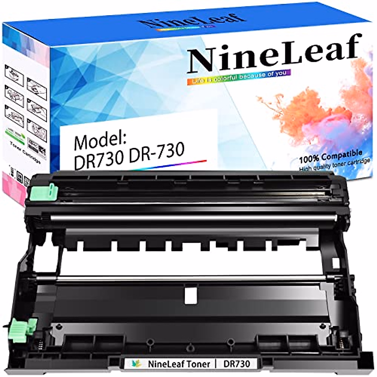 NineLeaf Compatible Drum Unit Replacement for Brother DR730 DR-730 DCP-L2550DW HL-L2350DW HL-L2370DW HL-L2390DW HL-L2395DW MFC-L2710DW MFC-L2750DW MFC-L2750DW XL Printer (Black,1 Pack)