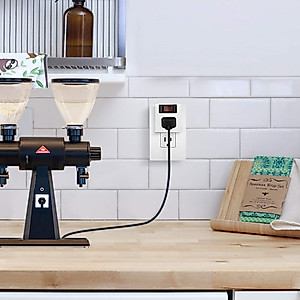 DEWENWILS Grounded Single Port Power Adapter with On/Off Switch, 3Prong Electrical Plug Outlet Switch, 15A Circuit Breaker, 280J Surge Protector, White, UL Listed, 3Pack