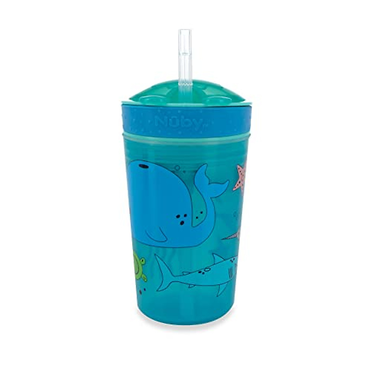 Nuby 1pk Snack N' Sip 2 in 1 Plastic Snack and Drink Cup, Multi color
