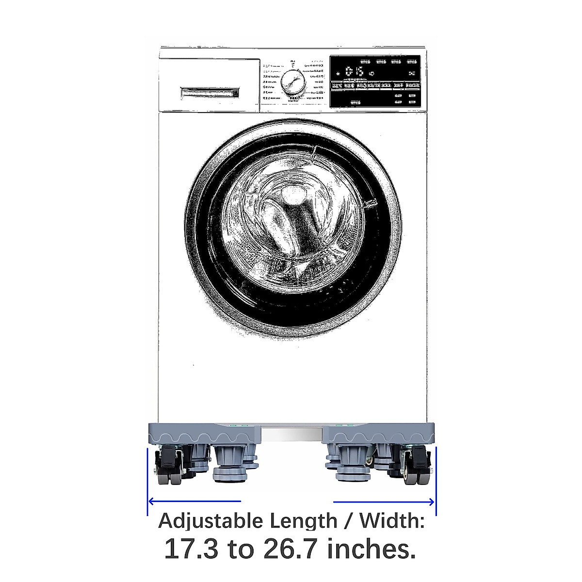 IREMMO Washing Machine Stand Base Furniture Dolly Mini Fridge Stand with 8 Strong Feet and 4 Wheels Refrigerator Stand Washer and Dryer pedestal Mobile Roller Dolly Cart with Wheels for Appliance