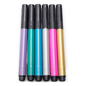 MEKBOK Wine Glass Markers - 6 Pack of Food Safe Non-Toxic Wine Glass Markers - Can also be used on ceramic plates and other glass and tableware