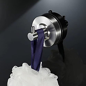 Stainless Steel Vacuum Suction Cup Hooks, 2 Pack Brushed Nickel SUS 304 - Removable Heavy Duty Hooks for Bedroom, Kitchen, Toilet, Bathroom,Cloakroom（No Punching）