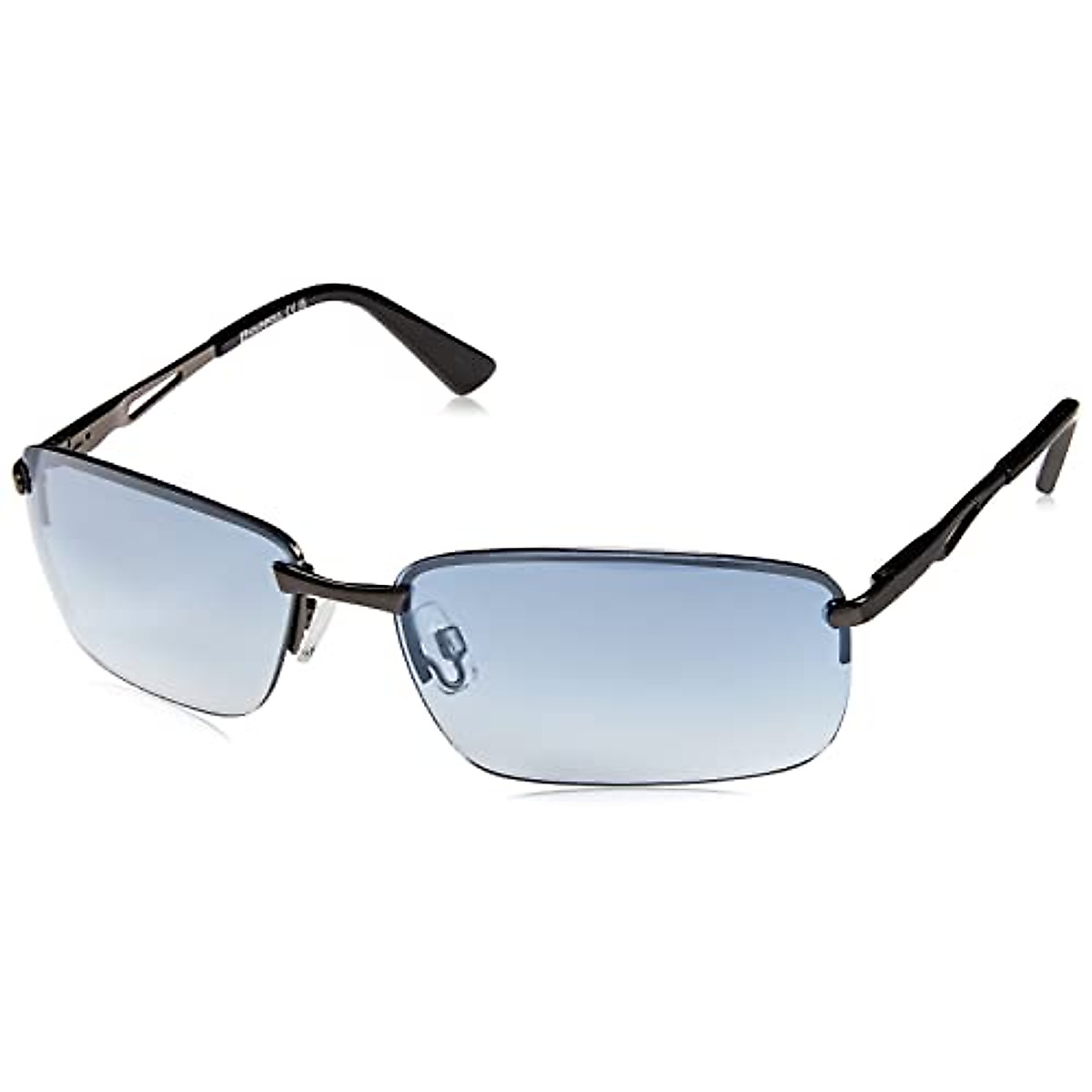 SOUTHPOLE 5001SP Frameless Sports Wrap Metal Rectangular UV400 Protection-Cool Sunglasses for Men, 63 mm, Gunmetal & Blue