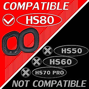 DIMOST HS80 Ear Pads Compatible with HS80 Headset I Thicker Enhanced Memory Foam - More Breathable Mesh