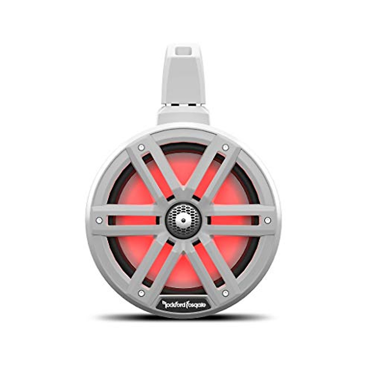 Rockford Fosgate M2WL-8 Color Optix Multicolor LED Lighted 8" 2-Way Marine Wake Tower Cans & Speakers 250 Watts RMS / 1000 Watts Peak with Stainless & Sport Grilles, Mounting Hardware - White (Pair)