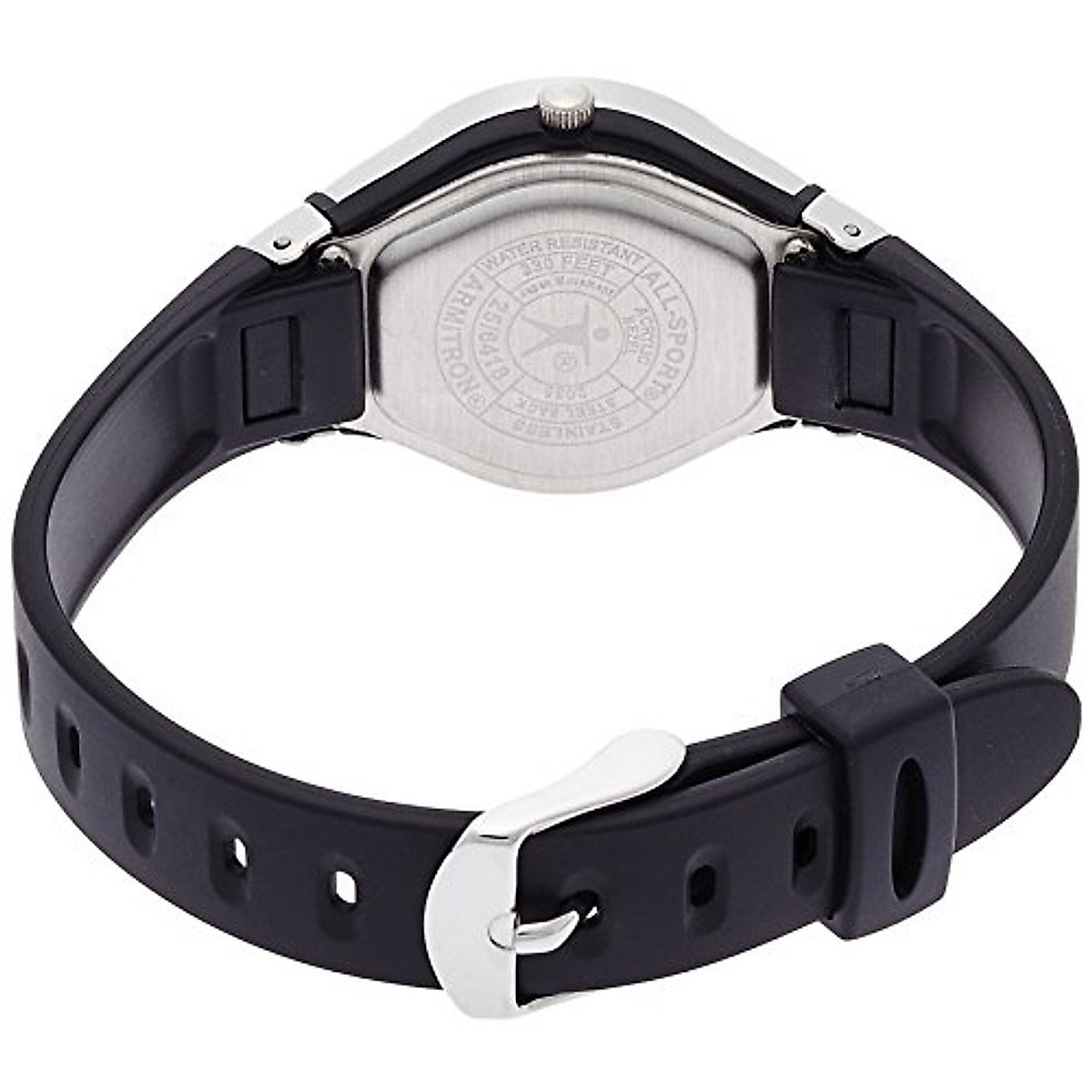 Armitron Sport Unisex 25/6418BLK Analog Easy-to-Read Dial Black Resin Strap Watch