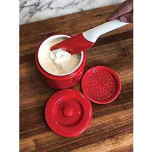 Fox Run Grease Container, 5 x 5 x 5.5 inches, Red