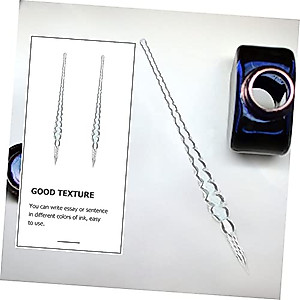 NUOBESTY 10 Pcs Crystal Pen Colorful Pens Japanese Pens Colored Ink Pens Glass Calligraphy Pen Set Crystal Dip Glass Ink Pen Glass Dip Pen Drawing Glass Pen Calligraphy Glass Pen Manual