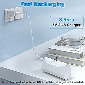 NiUB5 Portable Power Bank - 4800mAh Mini Portable Charger, USB-C Small Battery Pack Charger Compatible with Samsung Galaxy Android Phones