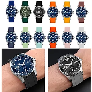 Juntan Curved Ends Silicone Watch Band 20mm 22mm Universal Soft Rubber Sport Replacement Watch Straps for Moonswatch Multiple Colors Watch Bands Men Women