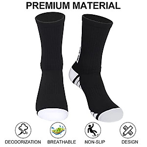 Dingcooler Men Basketball Socks 4/8 Pairs, Elite Soft Breathable Cushion Athletic Crew Socks for Men Boys