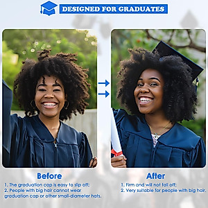 enttgo Grad Cap Headband, Graduation Cap Headband Firm Anti-Fall Hairband for Graduation Cap, Hat Accessories for Graduates, Students, Women - Black