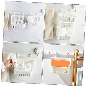 Luxshiny 2pcs Hanging Storage Basket Household Bath Basket Multi-function Toiletry Basket Convenient Toiletry Basket Shower Supply Convenient Wall Basket Hanging Toiletry Basket