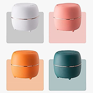 Smalibal Modern Plastic Mini Trash Can with Lid Garbage Bin Wastebasket for Bathroom Vanity, Desktop or Coffee Table - Dispose of Cotton Rounds, Makeup Sponges, Tissues White